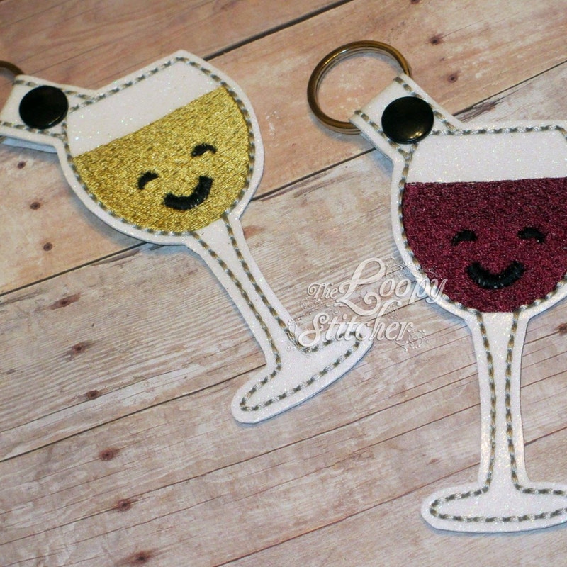 Key Chain With Wine Glass - Etsy