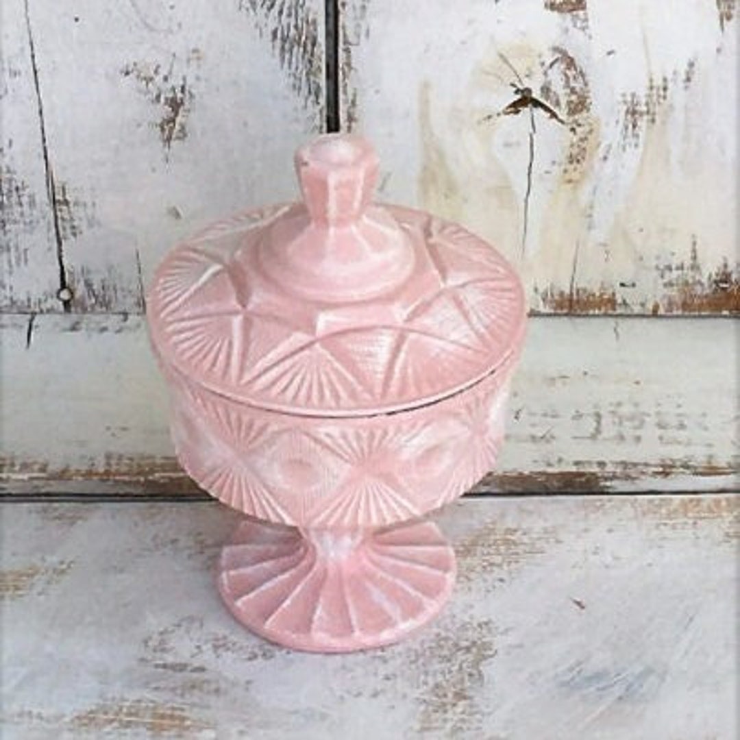 Grandmacore Candy Dish, Pink Footed Candy Dish for Wedding, Chalk ...