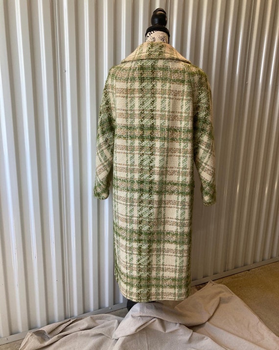 Winter Wool Coat Early 1960s Plaid Boucle - Gem