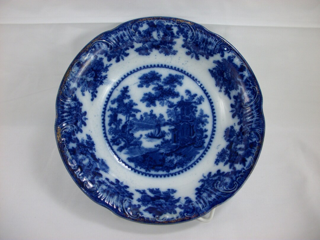 Flow Blue Bowl, Fairy Villas by Adams 1890s - Etsy