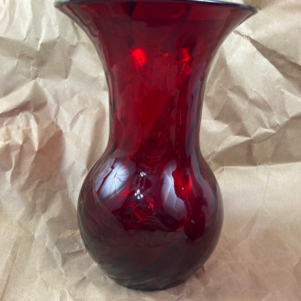 Blenko Ruby Vase - Etsy