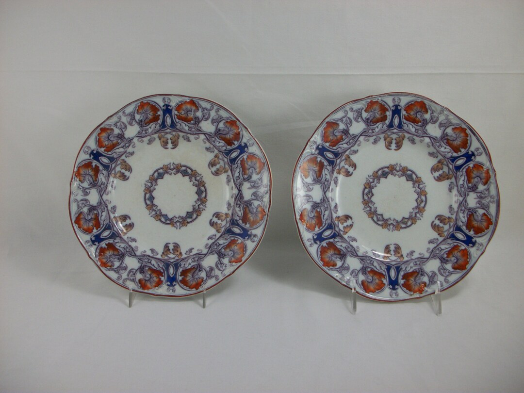Pair of Lavender Transferware Supper Plates - Etsy