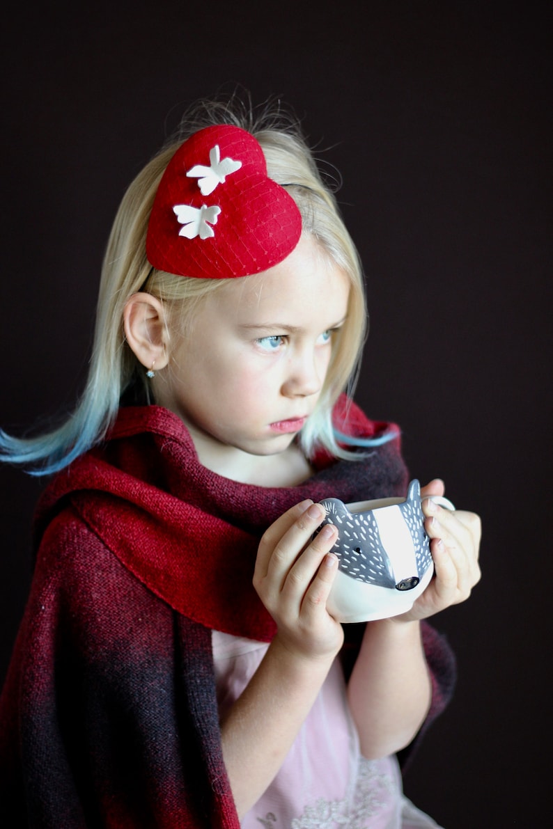 Red Heart Beret Hat Little Girls Mini Top Hat Girls - Etsy