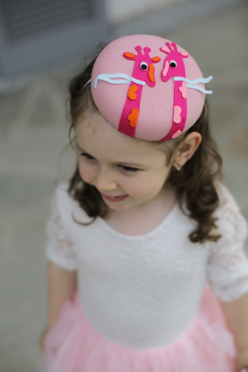 Pink Little Girls Fashion Beret Hat With Giraffe Animal - Etsy