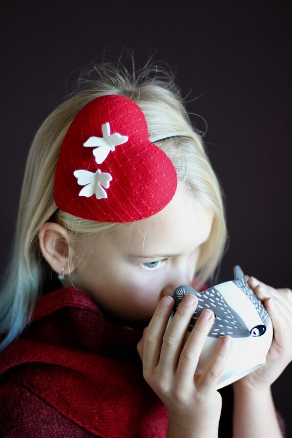 Red Heart Beret Hat Little Girls Mini Top Hat Girls | Etsy