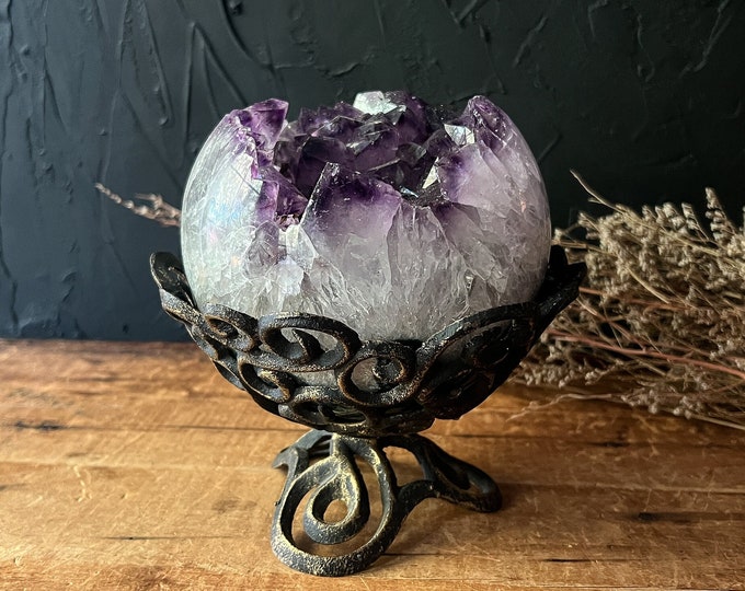 Cast Iron Sphere Holder, Pot Stand, Witchy Decor, Plant Stand, Crystal ...