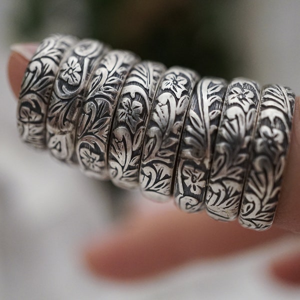 Flower Silver Ring - Etsy