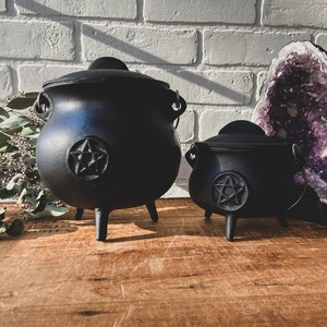 Large Black Cauldron Black Cast Iron Cauldron Witchy Decor Ritual ...