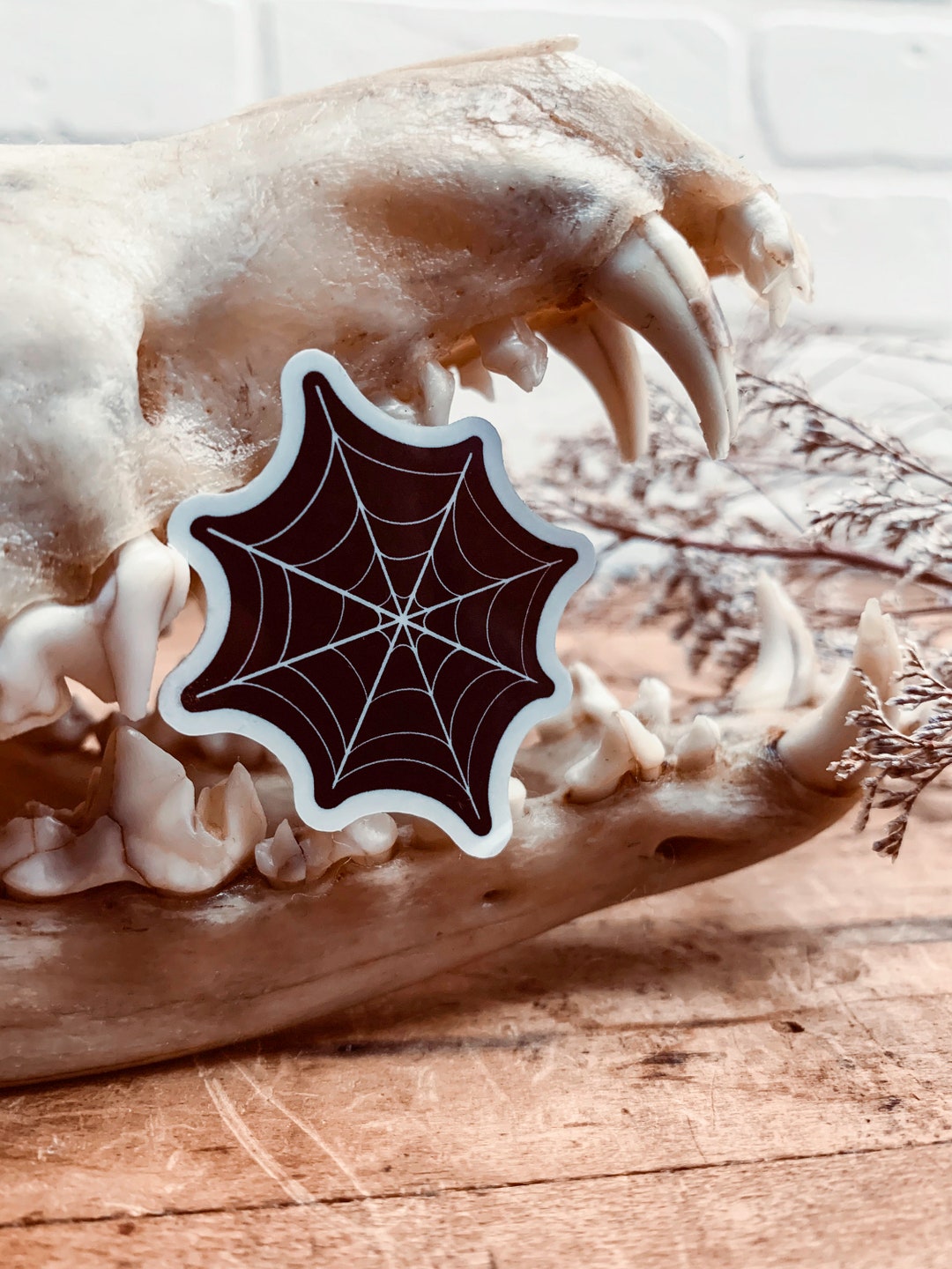 Black Glitter Spider Web Sticker - Halloween Stickers - Witchy Journal ...