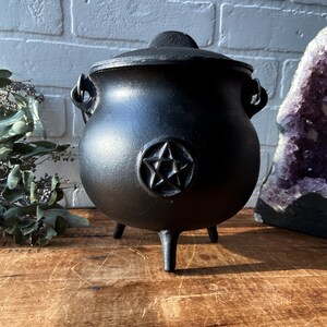 Large Black Cauldron Black Cast Iron Cauldron Witchy Decor Ritual ...