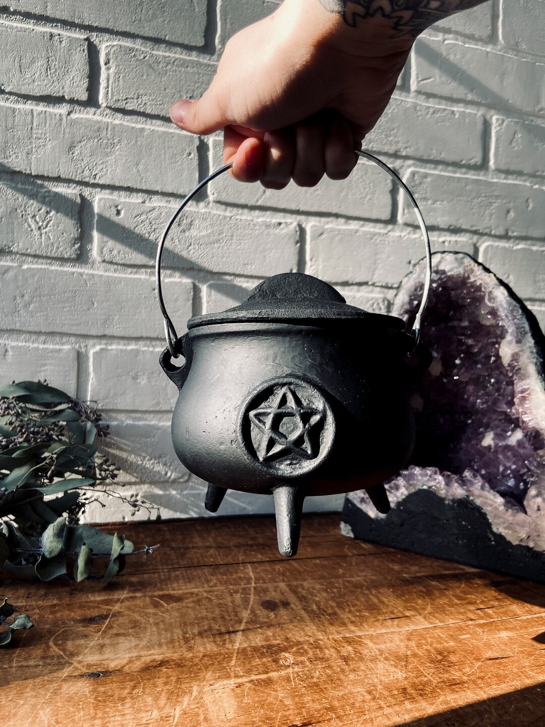 Black Cast Iron Cauldron - Witchy Decor - Ritual Tools - Incense Holder ...