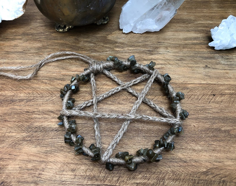 Labradorite Pentacle Wall Decor - Witchy Pentagram, Healing Crystal - Etsy