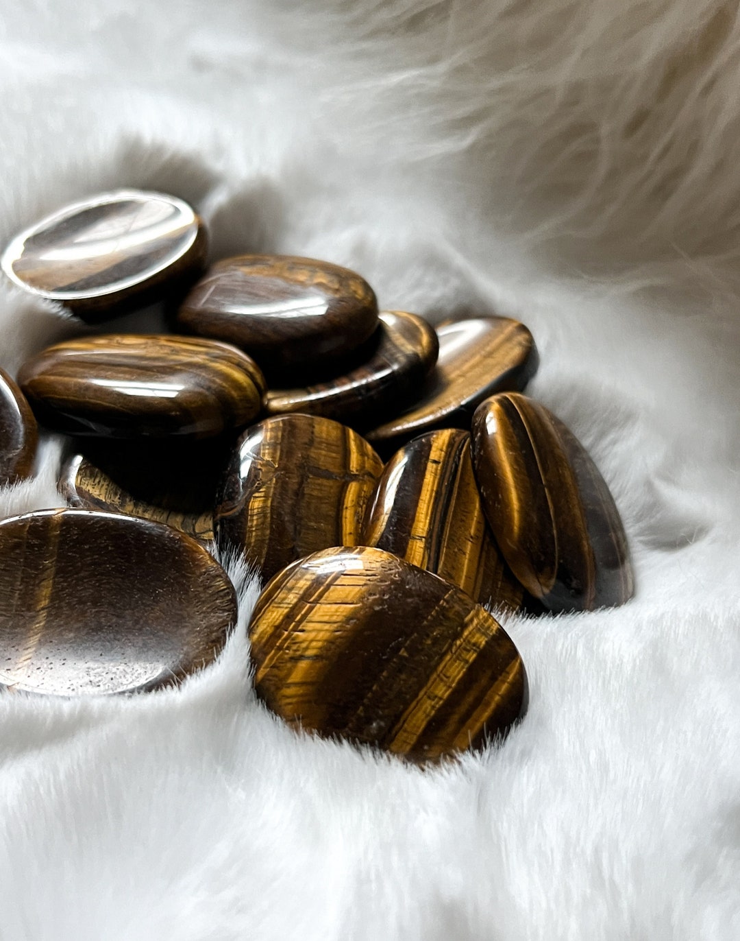 Tigers Eye Crystal Worry Stone, Tigers Eye Worry Stone, Polished Tiger ...