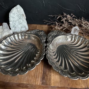 Antique Silver Shell Dish - Silver Serving Tray - Spring Decor ...