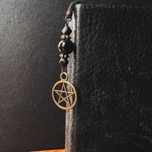 Black Obsidian Pentacle Bookmark - Book Club Gift - Crystal Pentacle ...