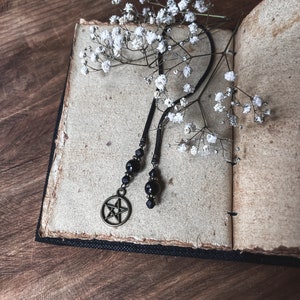 Black Obsidian Pentacle Bookmark - Book Club Gift - Crystal Pentacle ...