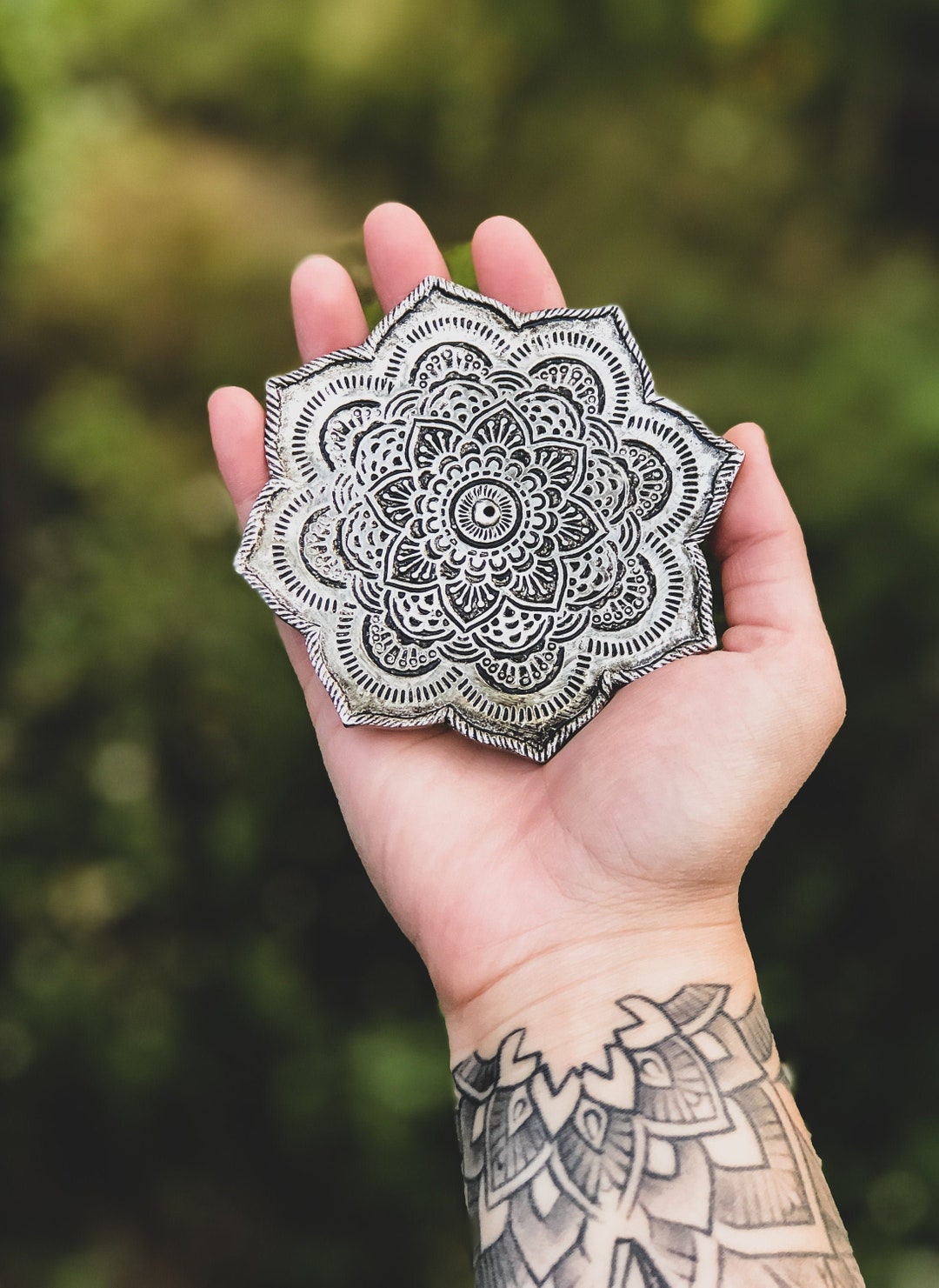 Mandala Incense Holder Boho Trinket Dish Witchy Decor Meditation Ritual ...