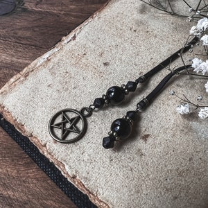 Black Obsidian Pentacle Bookmark - Book Club Gift - Crystal Pentacle ...