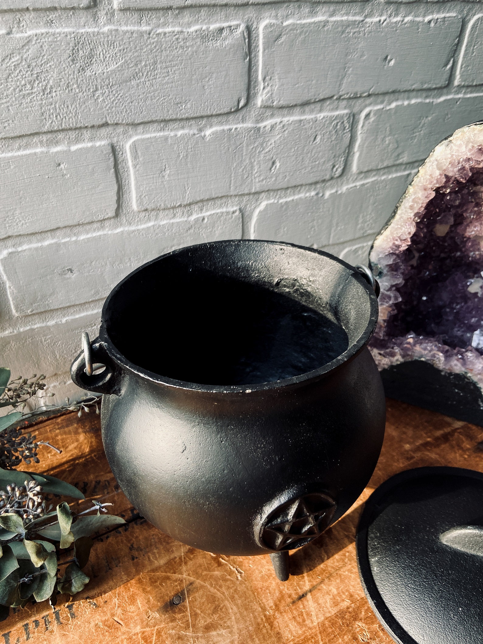 Large Black Cauldron Black Cast Iron Cauldron Witchy Decor - Etsy