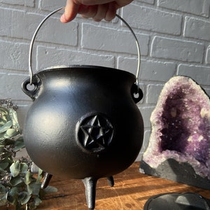 Large Black Cauldron Black Cast Iron Cauldron Witchy Decor Ritual ...