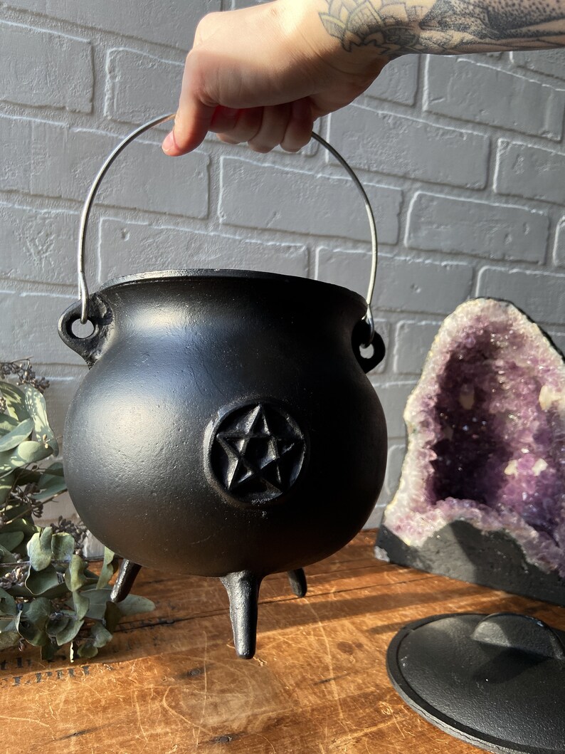 Large Black Cauldron Black Cast Iron Cauldron Witchy Decor - Etsy