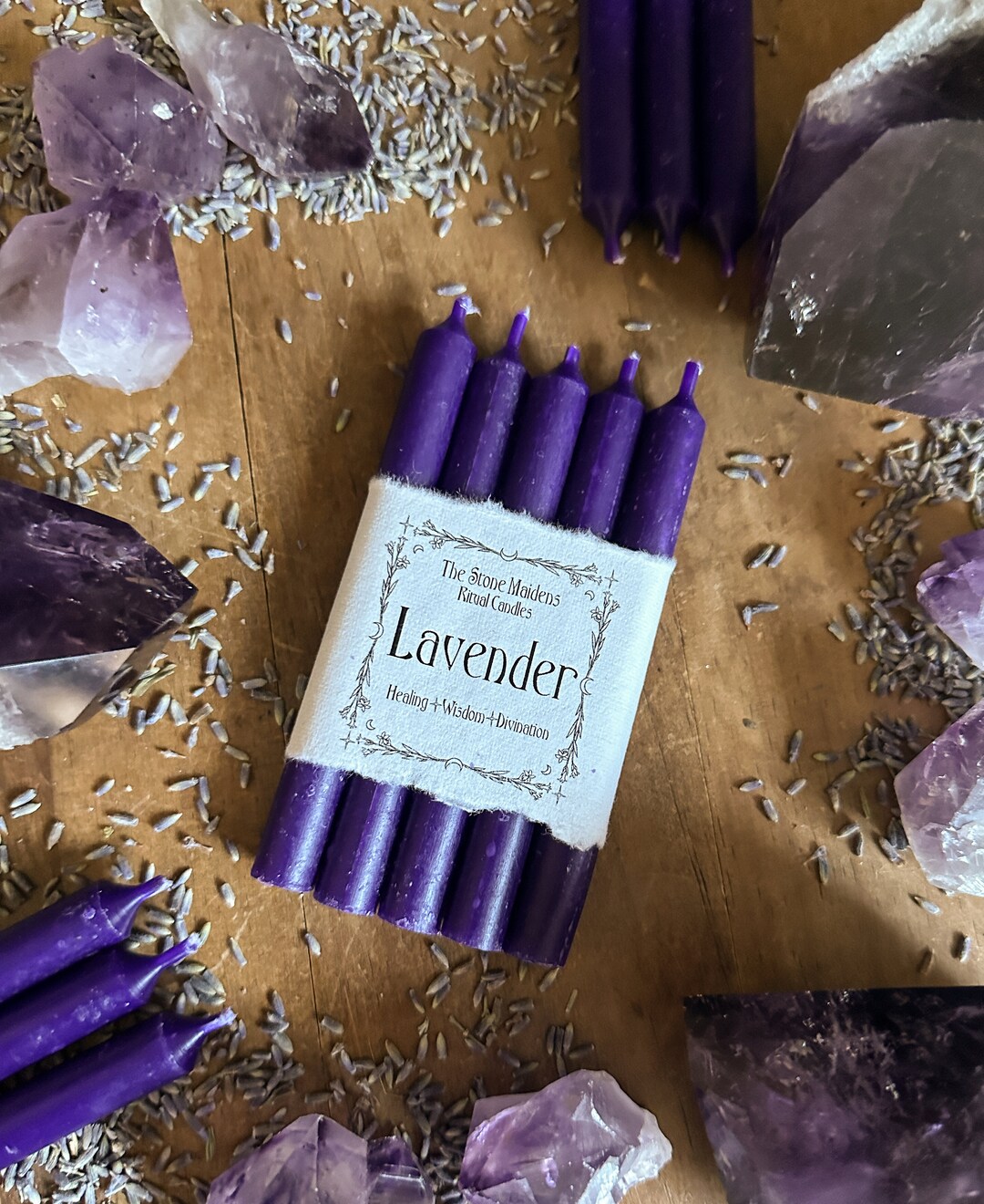 Lavender Purple Spell Candles, 5" Scented Lavender Chime Candles, Witch ...