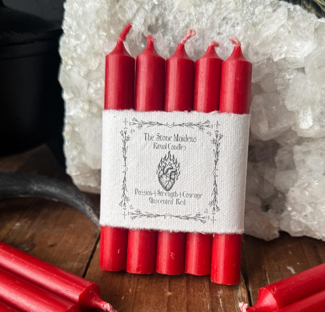 Unscented Red Spell Candles, 4" Chime Candles, Ritual Tools - Etsy