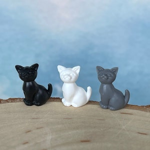 3 Miniature Cats, Tiny Kittens, Micro Mini Cat, Fairy Garden ...