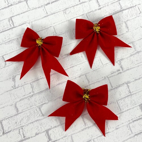 Miniature Bow Red Bow for Miniature Fence or Wreath Craft - Etsy