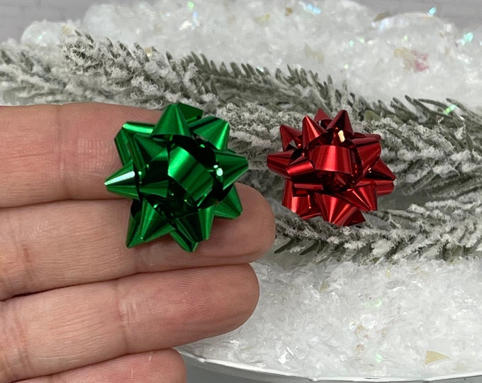 Miniature Bows, Mini Gift Bows, 1:6 Scale Dollhouse Miniatures, Green ...