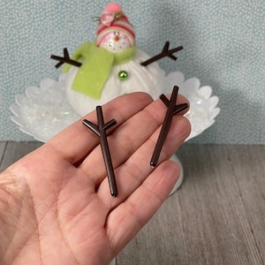 Miniature Snowman Twig Arms, Plastic Snowmen Twig Arms, Christmas Craft ...