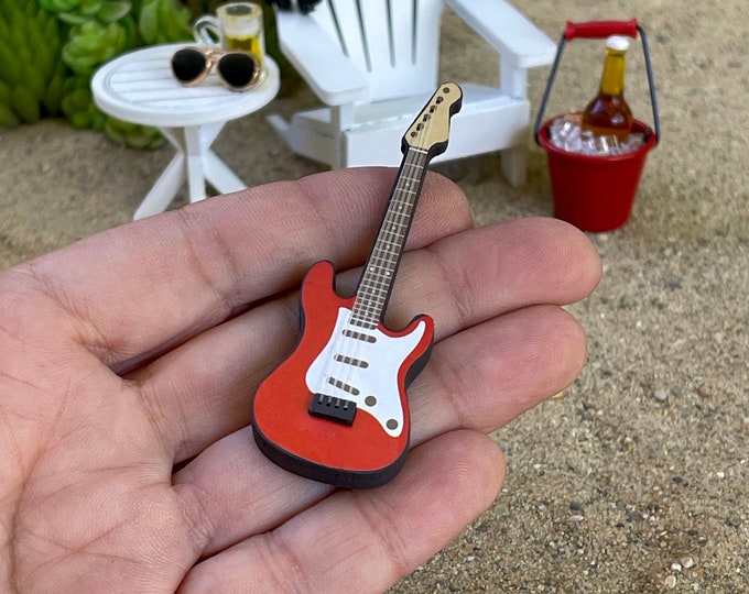Miniature Acoustic Guitar Dollhouse Minis, Fairy Garden Accessory ...
