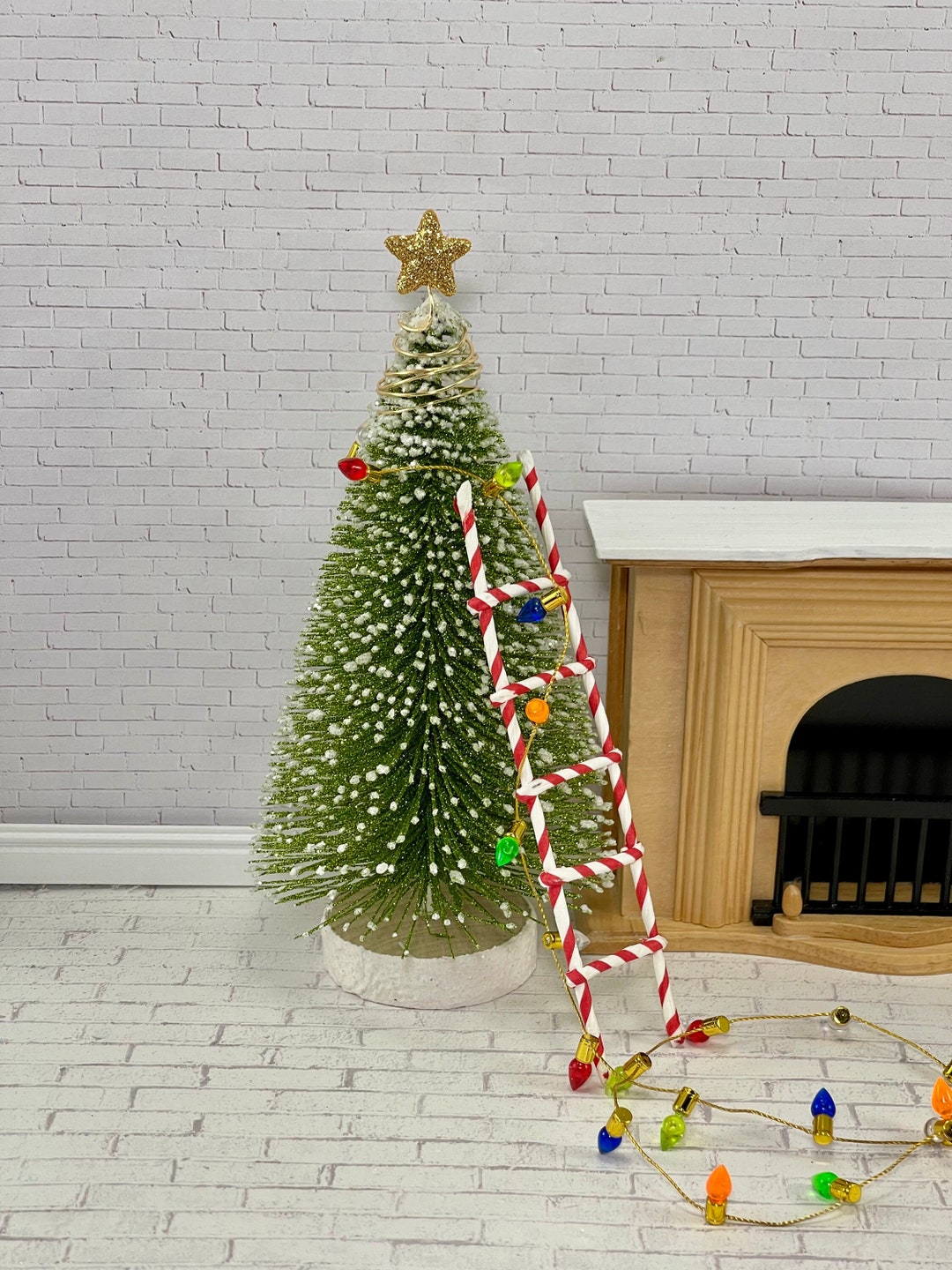 Miniature Christmas Tree With Glitter, Dollhouse Minis, Star Tree ...
