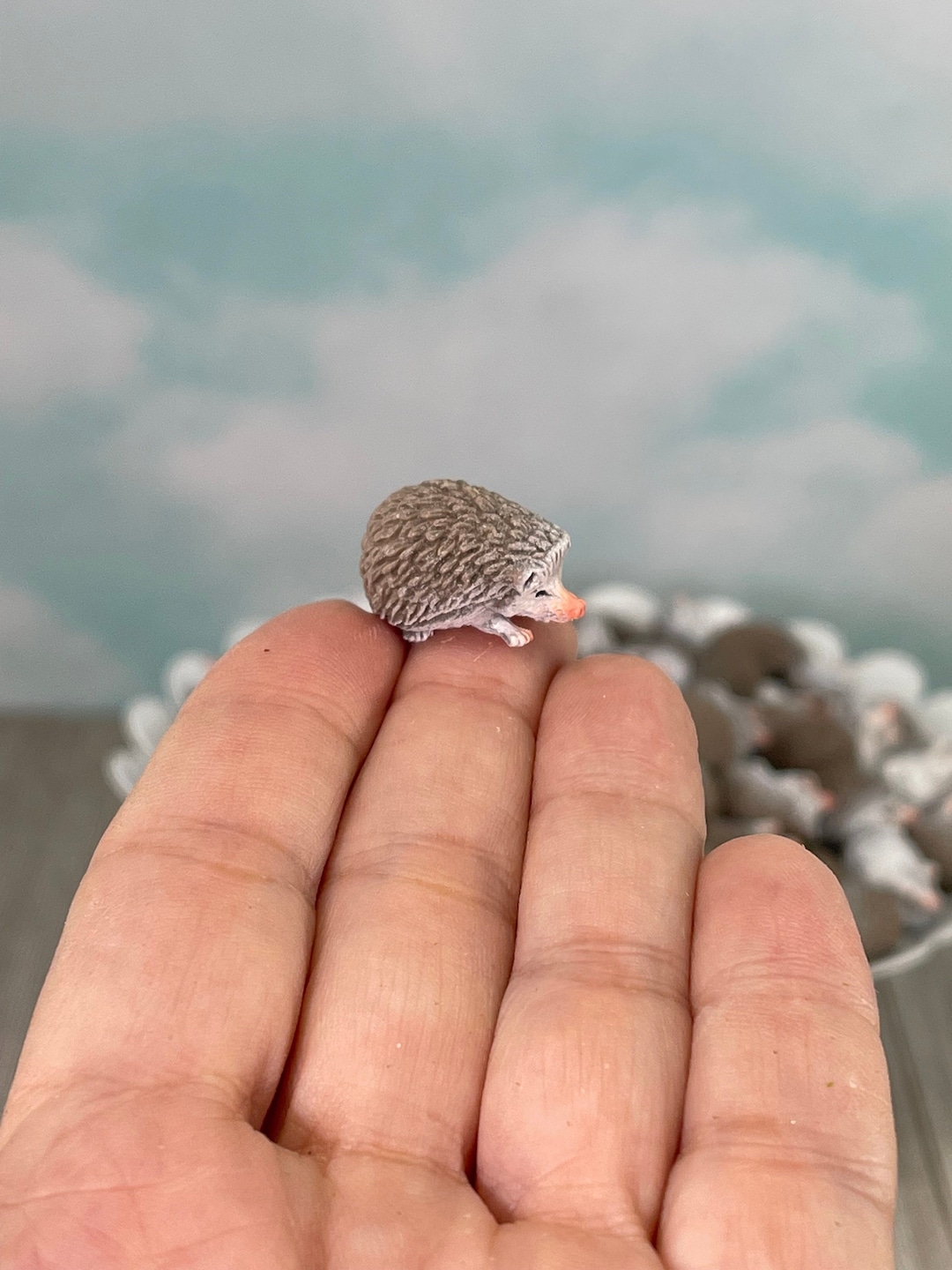 Miniature Hedgehog, Soft Plastic Figurine, Diorama, Fairy Garden ...