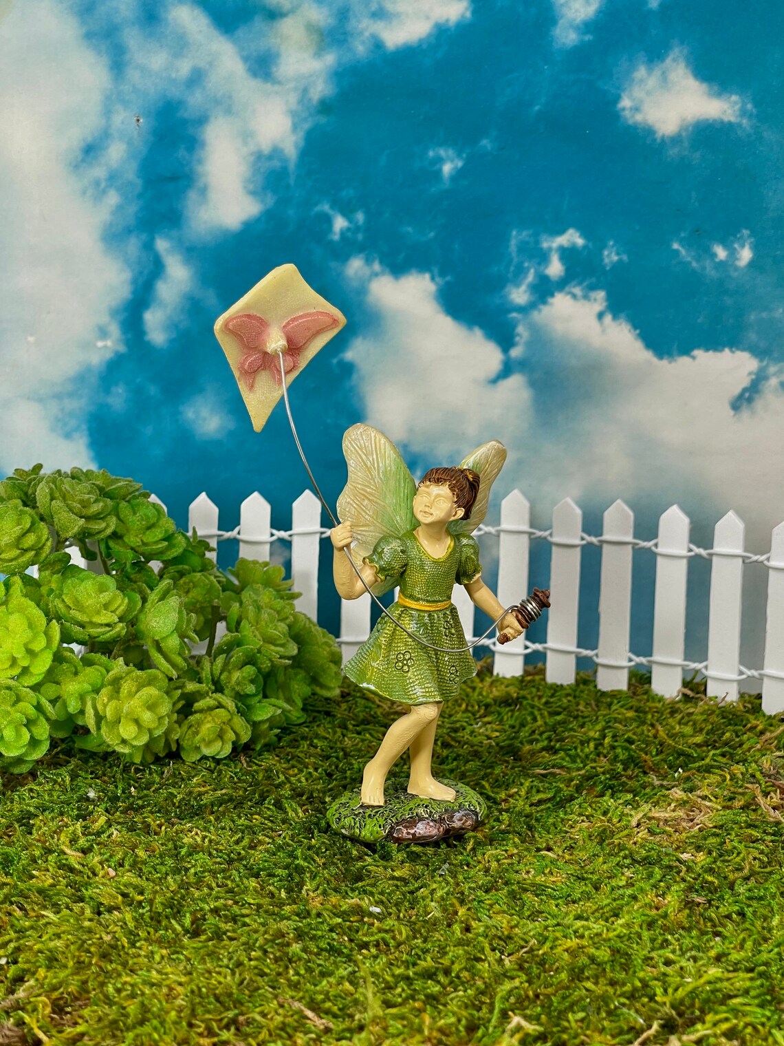Fairy Flying Kite, Miniature Kite, Figurine, Fairy Garden Accessories ...