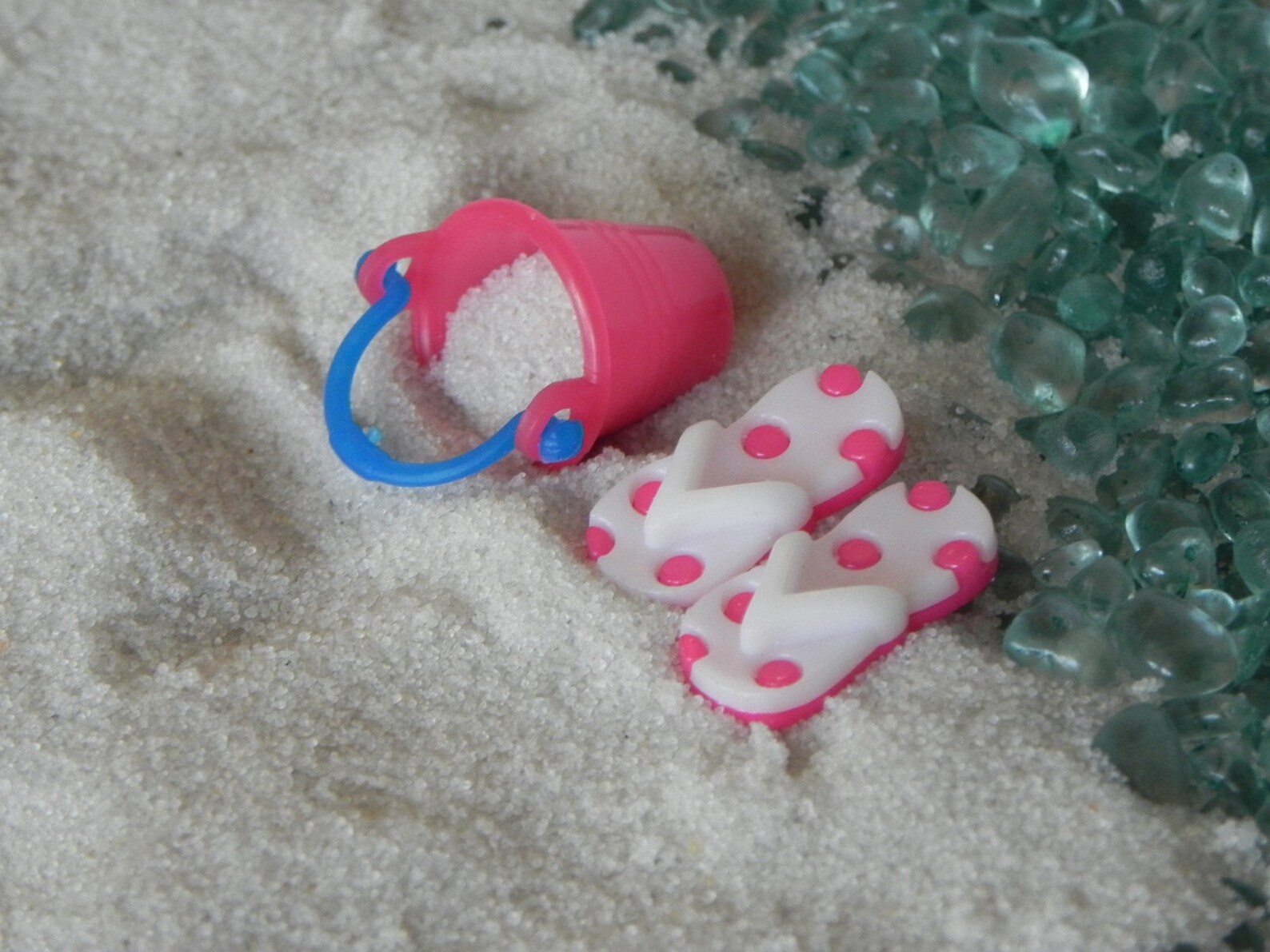Miniature Beach Bucket Assorted Colors Mini Flip Flops Sold - Etsy