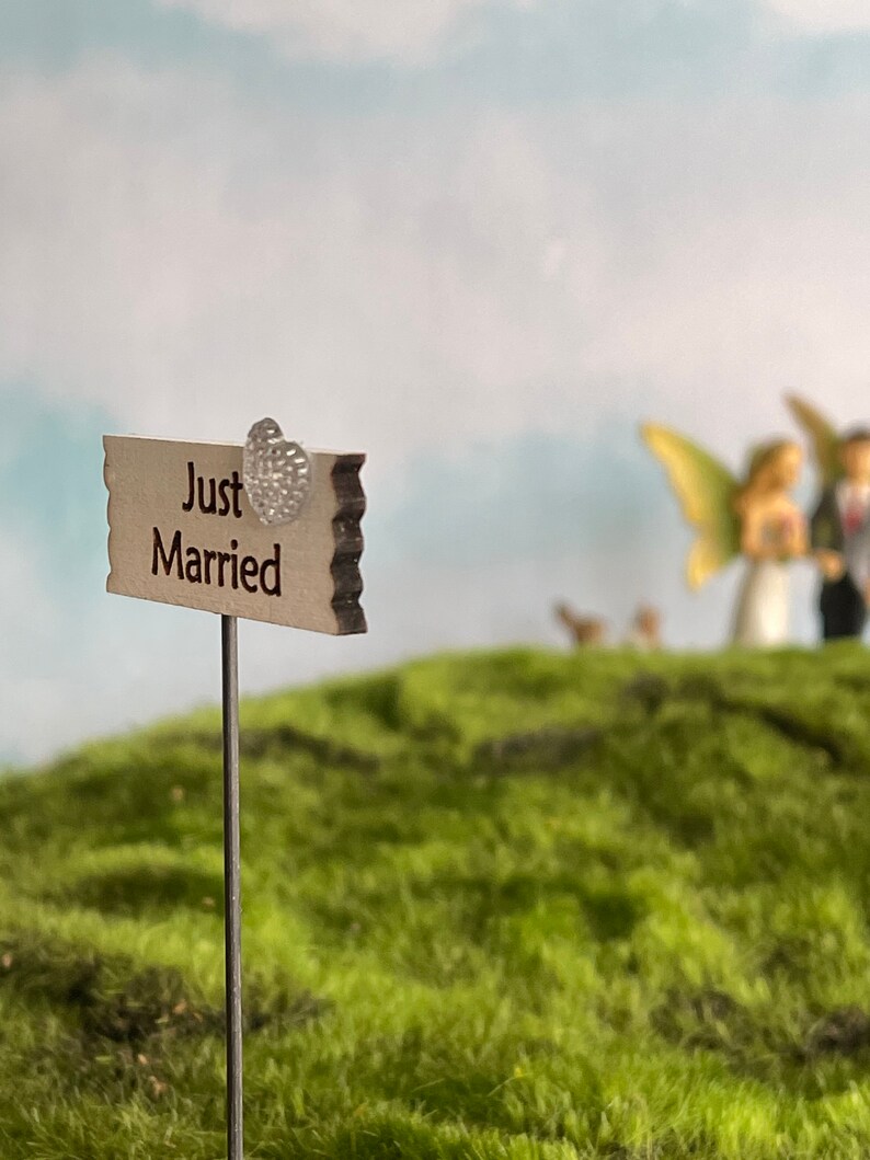 Fairy Garden Wedding Miniatures Just Married Miniature | Etsy