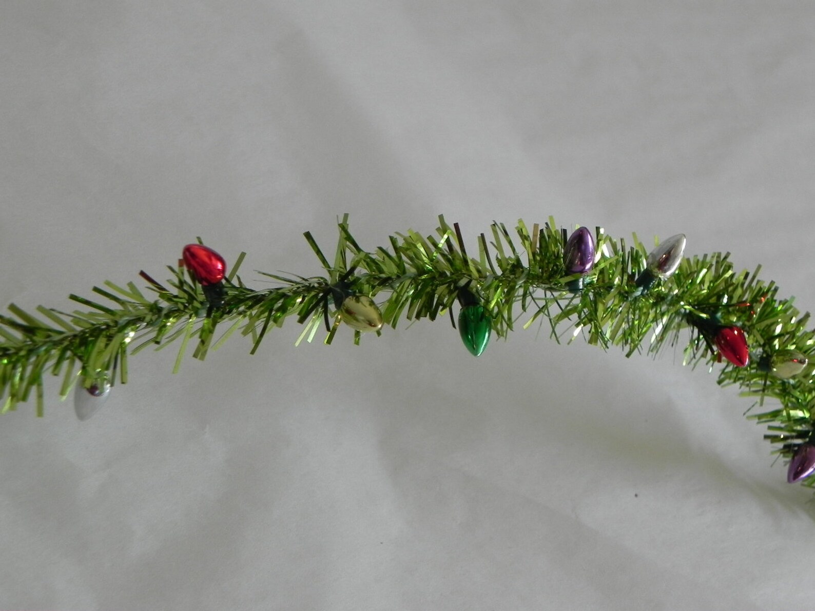 Miniature Christmas Garland Metallic Tinsel Bright Green - Etsy