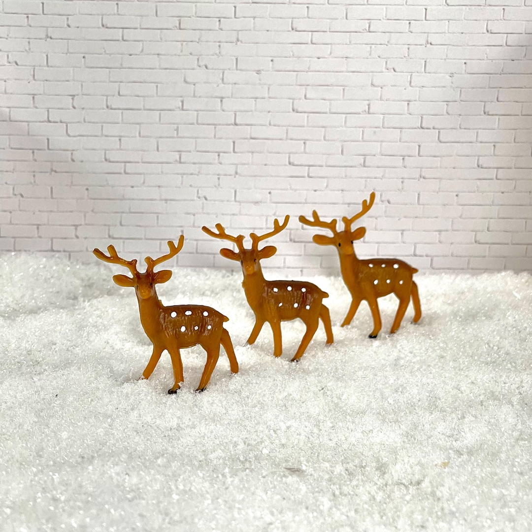Miniature Deer Reindeer, Christmas Minis, Dollhouse Decor, Craft ...