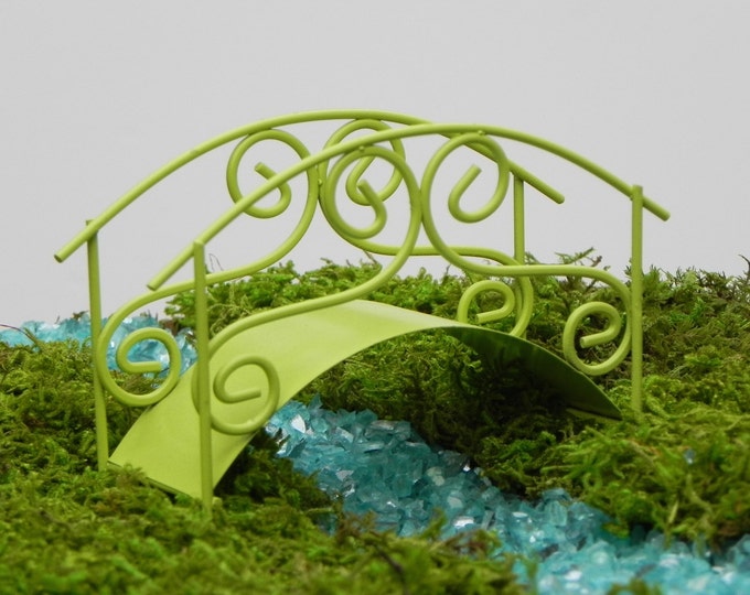Fairy Garden Bridge Miniature Accessories Footbridge Bright Green - Etsy