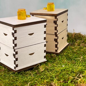 ONE Miniature Bee Hive, Miniature Beehive, Miniature Honey Jar, Bee ...