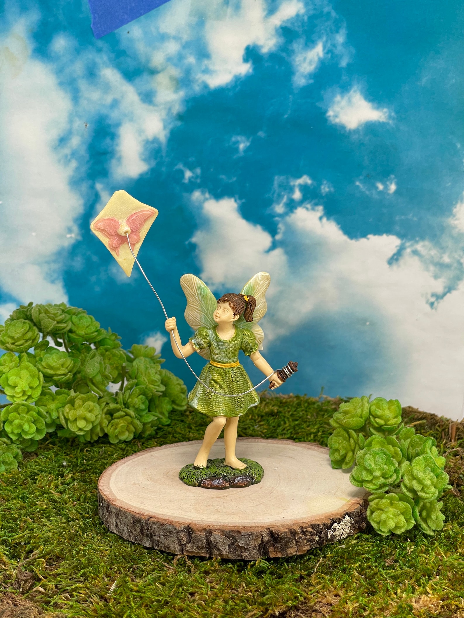 Fairy Flying Kite, Miniature Kite, Figurine, Fairy Garden Accessories ...