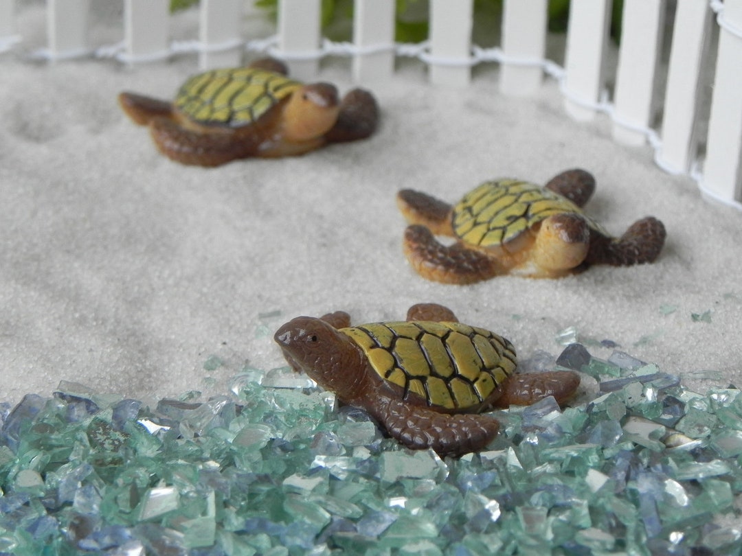 Miniature Sea Turtle, Miniature Beach Garden Accessory, Coastal ...