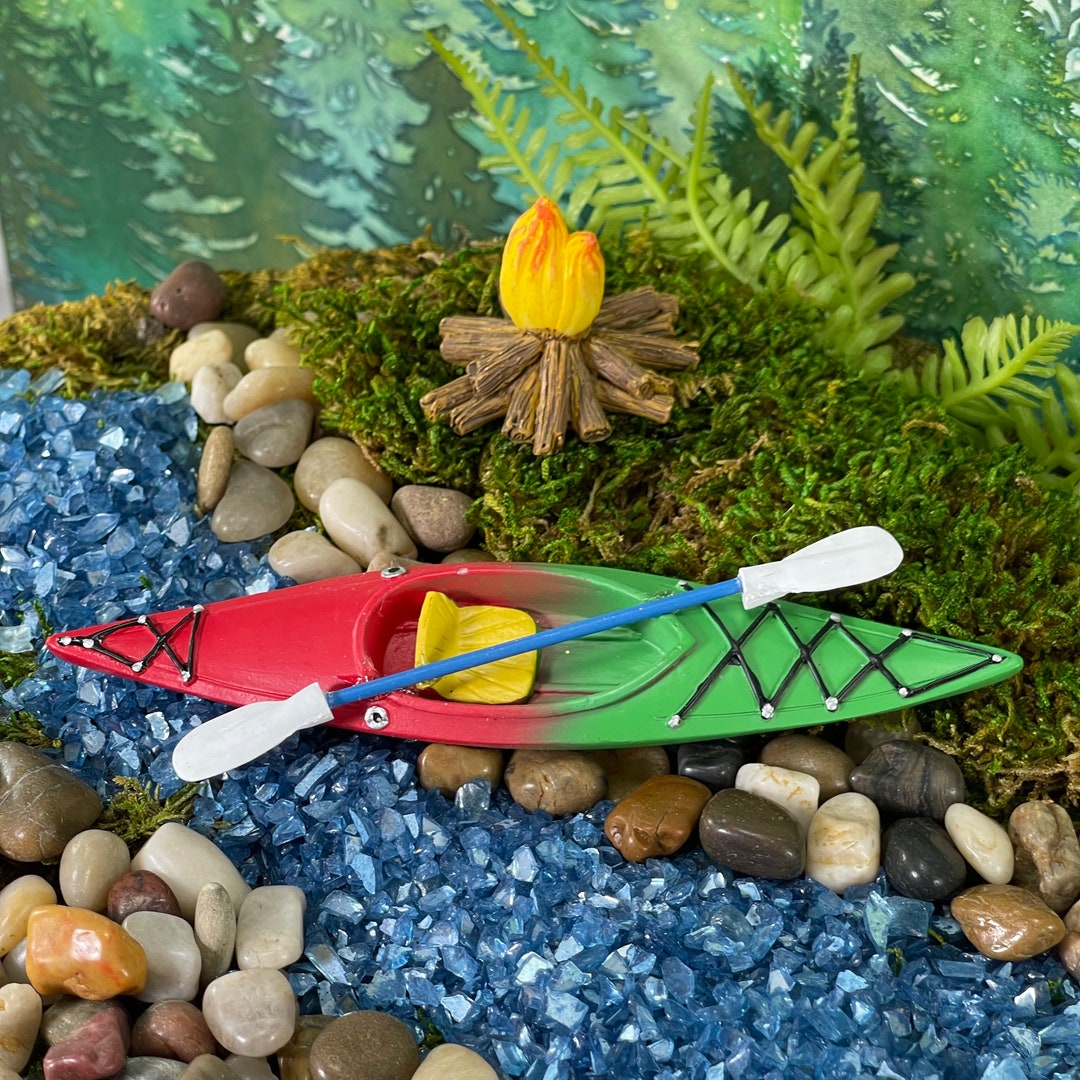 Miniature Kayak Fairy Garden Accessory, Terrarium Supply, Diorama Craft ...