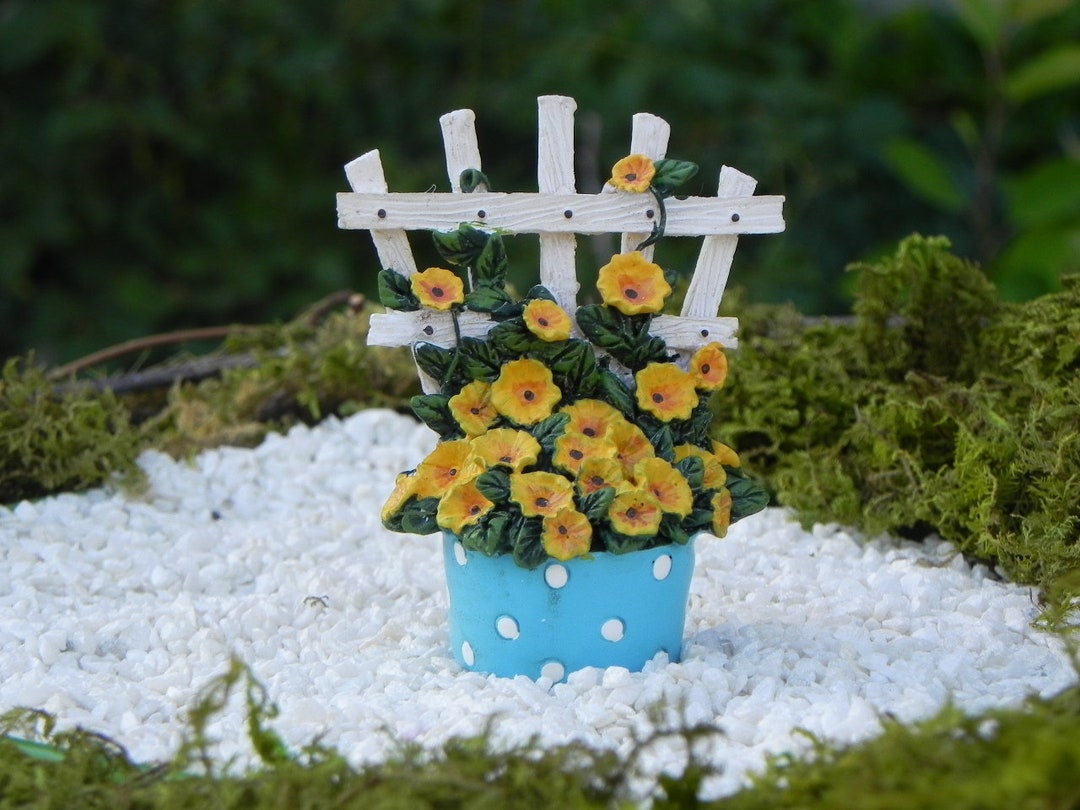Miniature Trellis Flowers Miniature Flower Pot Fairy Garden - Etsy