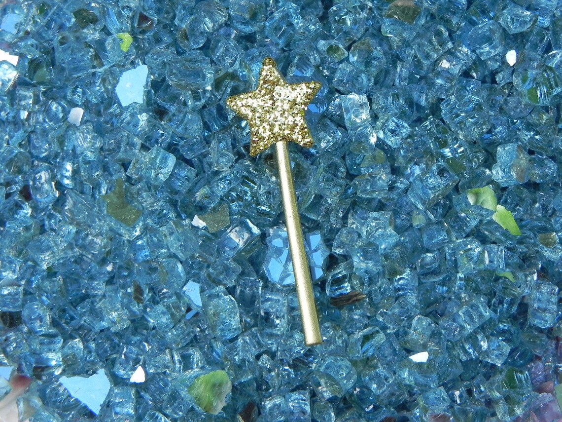 Miniature Fairy Wand Handcrafted gold color or silver color | Etsy