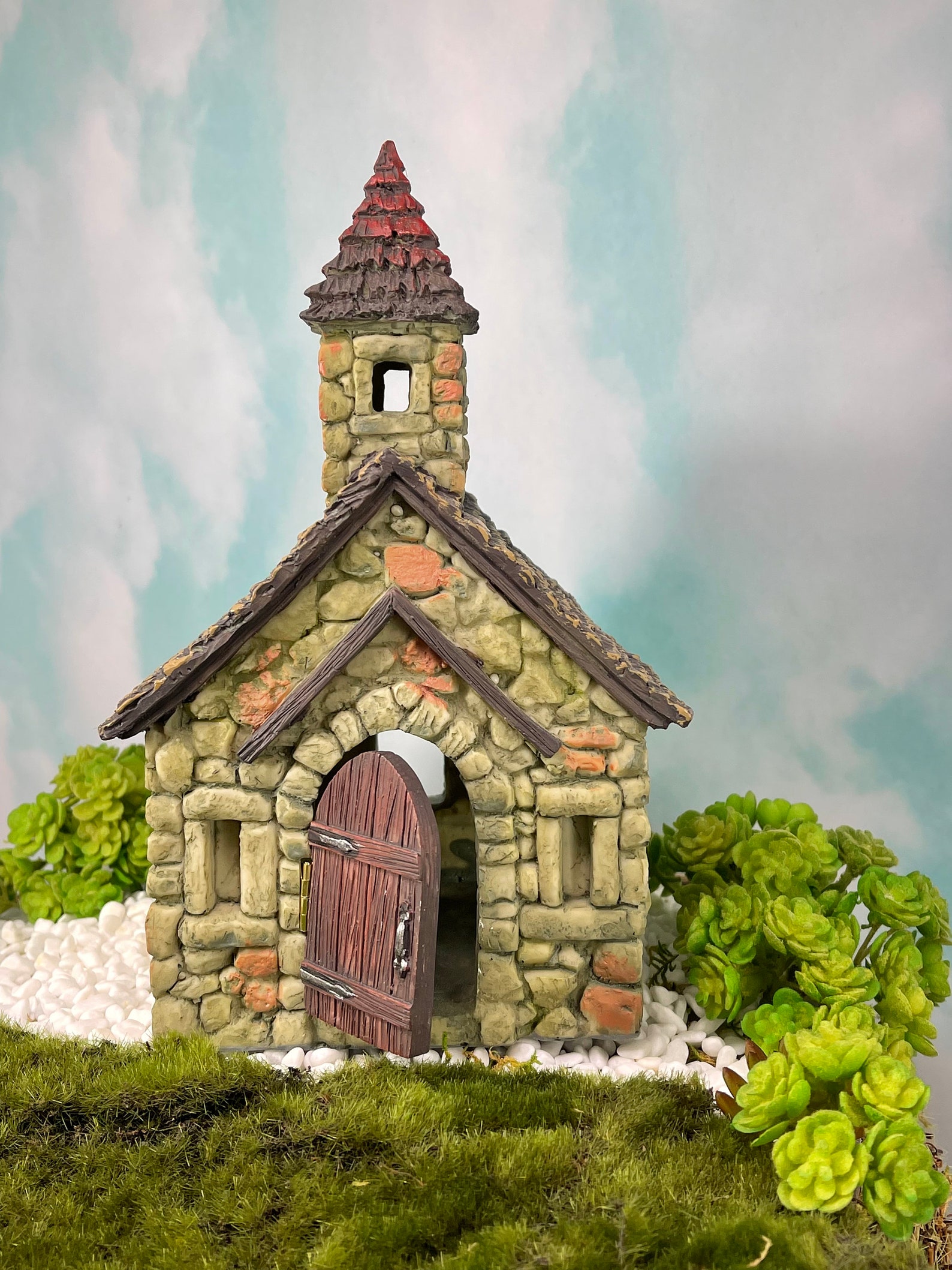 Miniature Wedding Chapel, Fairy Garden Accessory, Wedding Decor ...