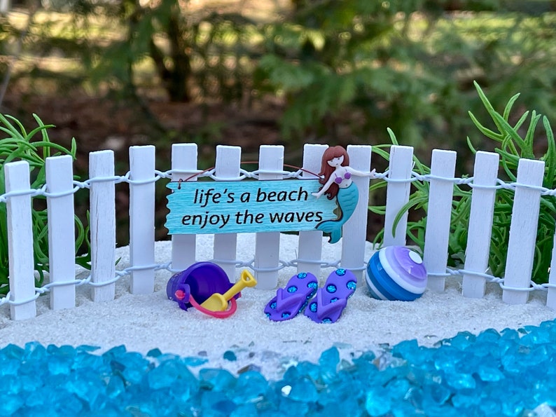 Fairy Garden Beach Miniatures, Miniature Beach Sign, Miniature Flip ...