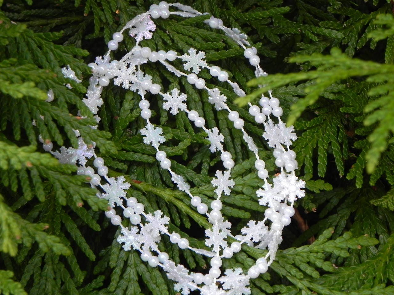 Miniature Snowflake Garland Fairy Garden Accessories Craft | Etsy