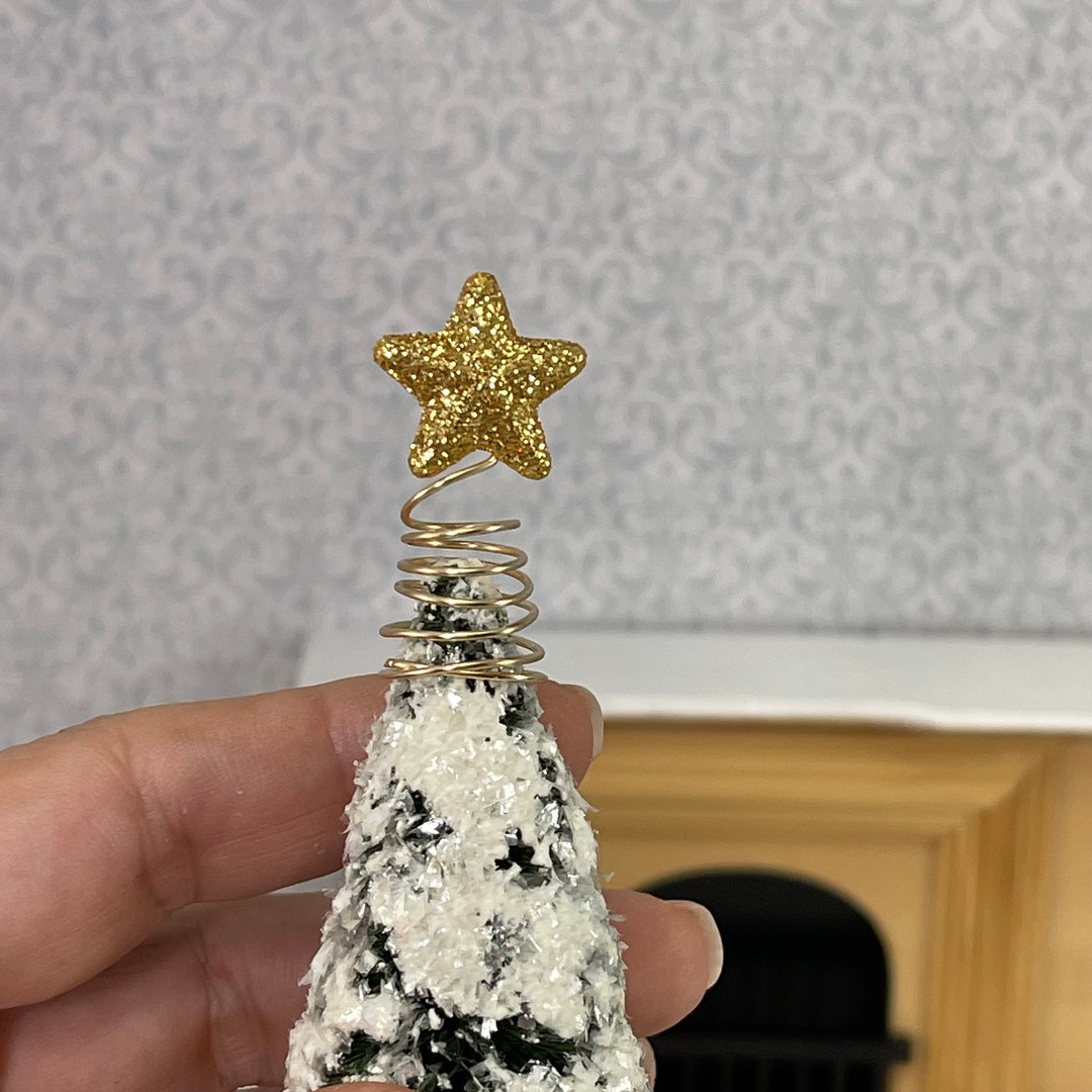 Miniature Christmas Tree Topper, Gold Glitter Star Embellishment ...
